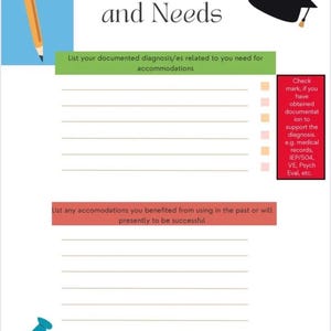 College Accommodation Checklist Bundle | Printable Planner for IEP/504 ...