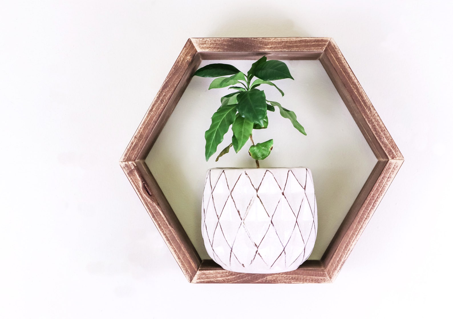 Hexagon Shelf Distressed Hexagon Honeycomb Shelf Boho - Etsy