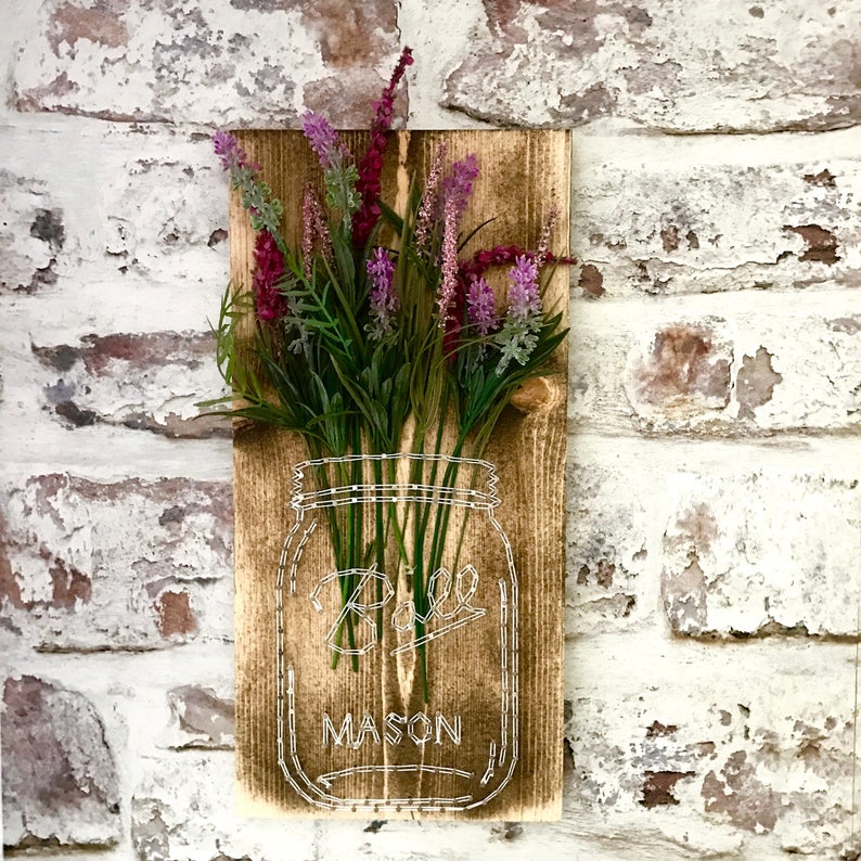 Mason Jar String Art Custom Wall Decor Handmade Mason Jar - Etsy