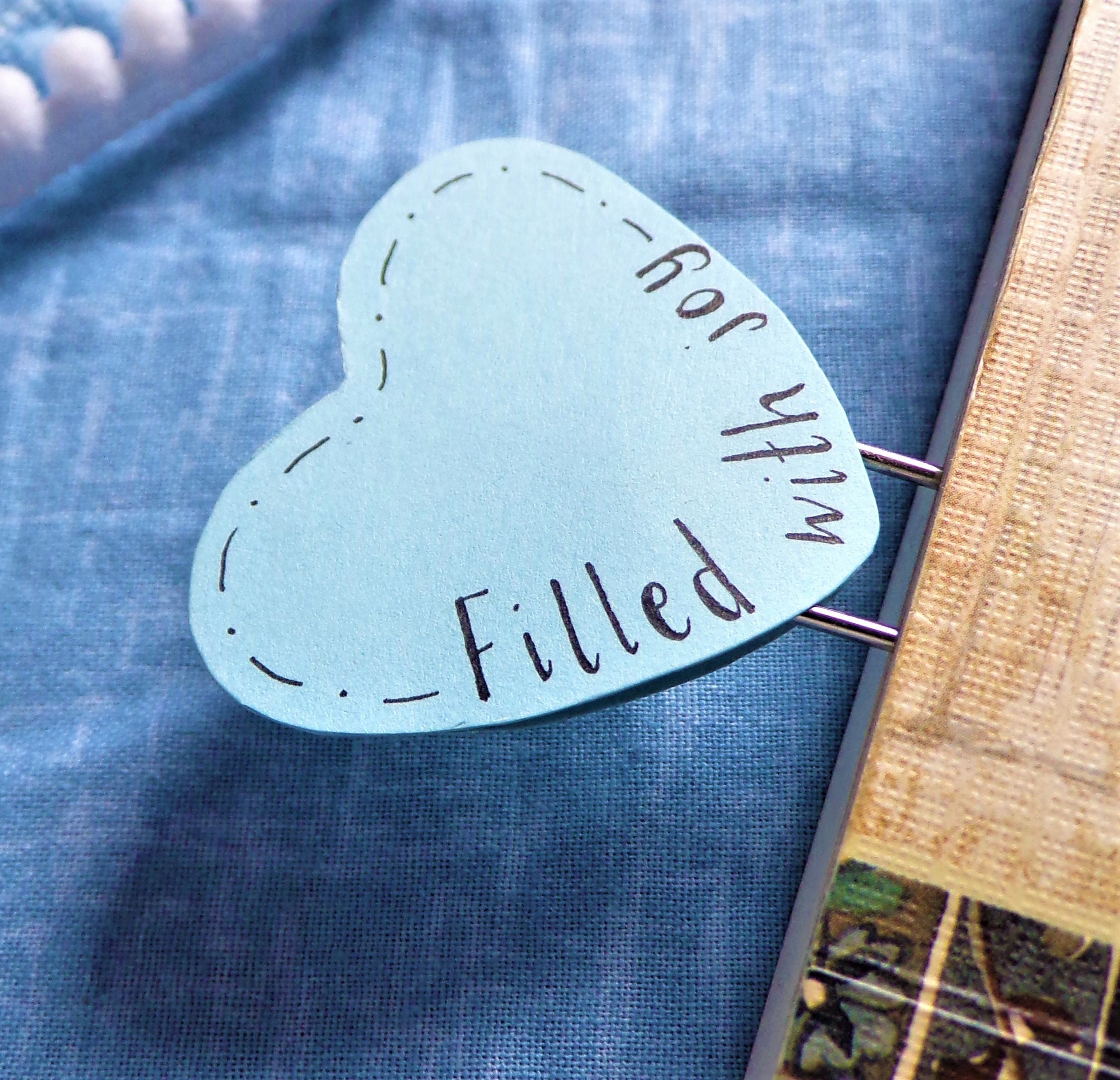 Heart Paperclip Bookmark Filled with joy | Etsy