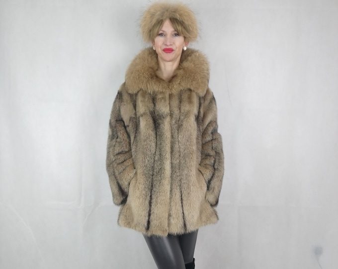 Vintage Real Mink Jacket Light Brown. Personalisable. Size S/M . Real ...