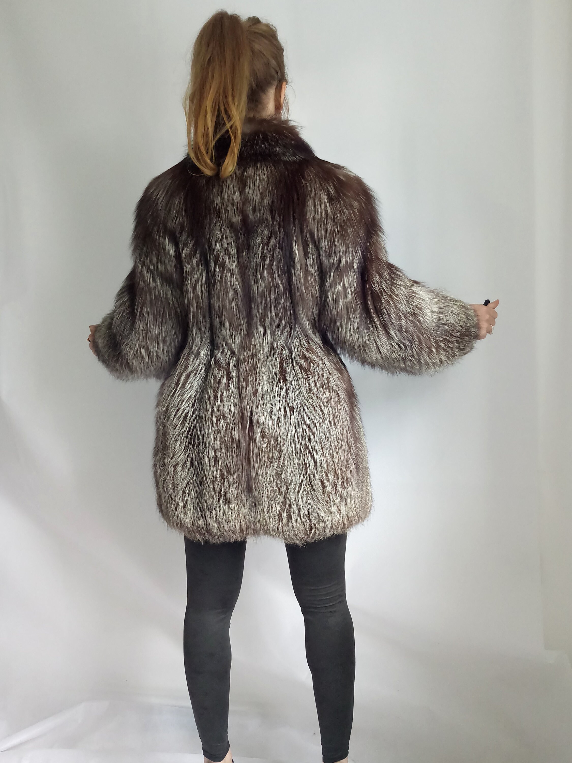 Real Fox Fur Coat. Vintage Fox Fur Coat. Silver Fox Coat. Real - Etsy