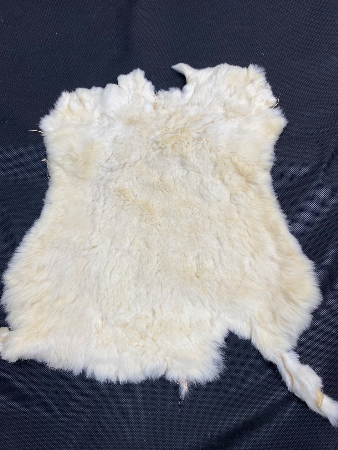 Real Fur Sheared off White Rabbit Skin . Real Fur Craft Material Ideal ...