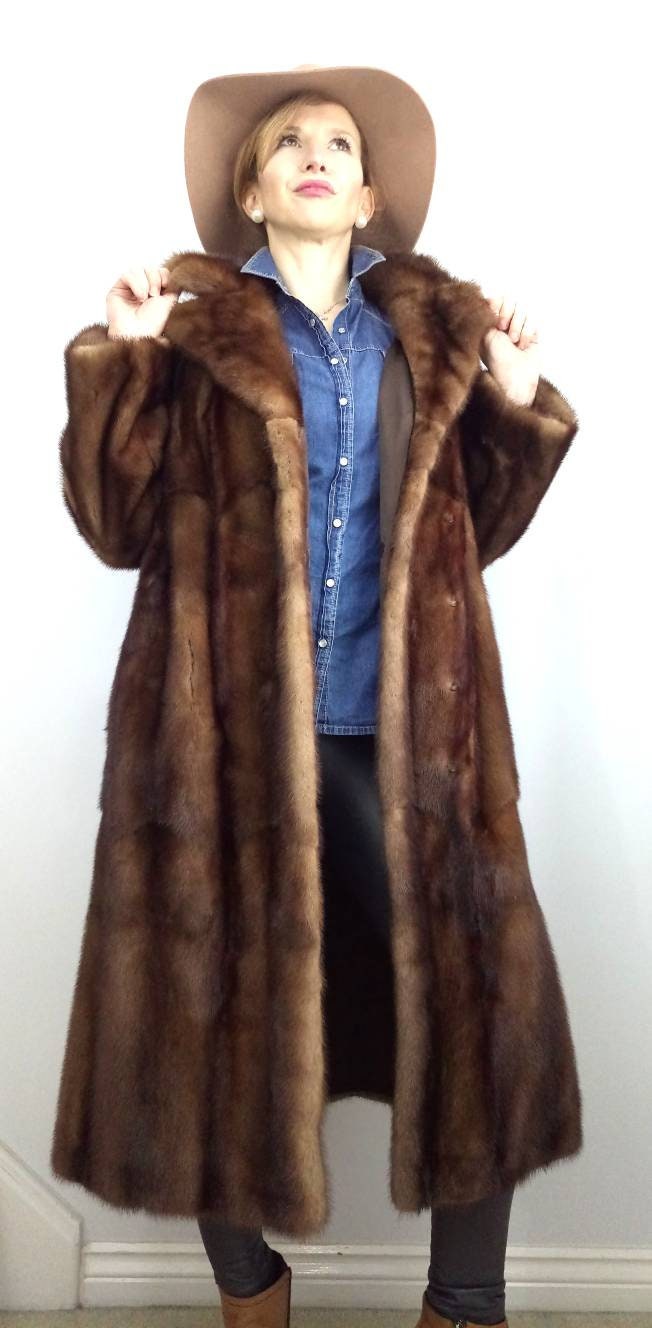 Mink Fur Coat. Real Fur Coat Woman. Full Length Mink Coat. - Etsy