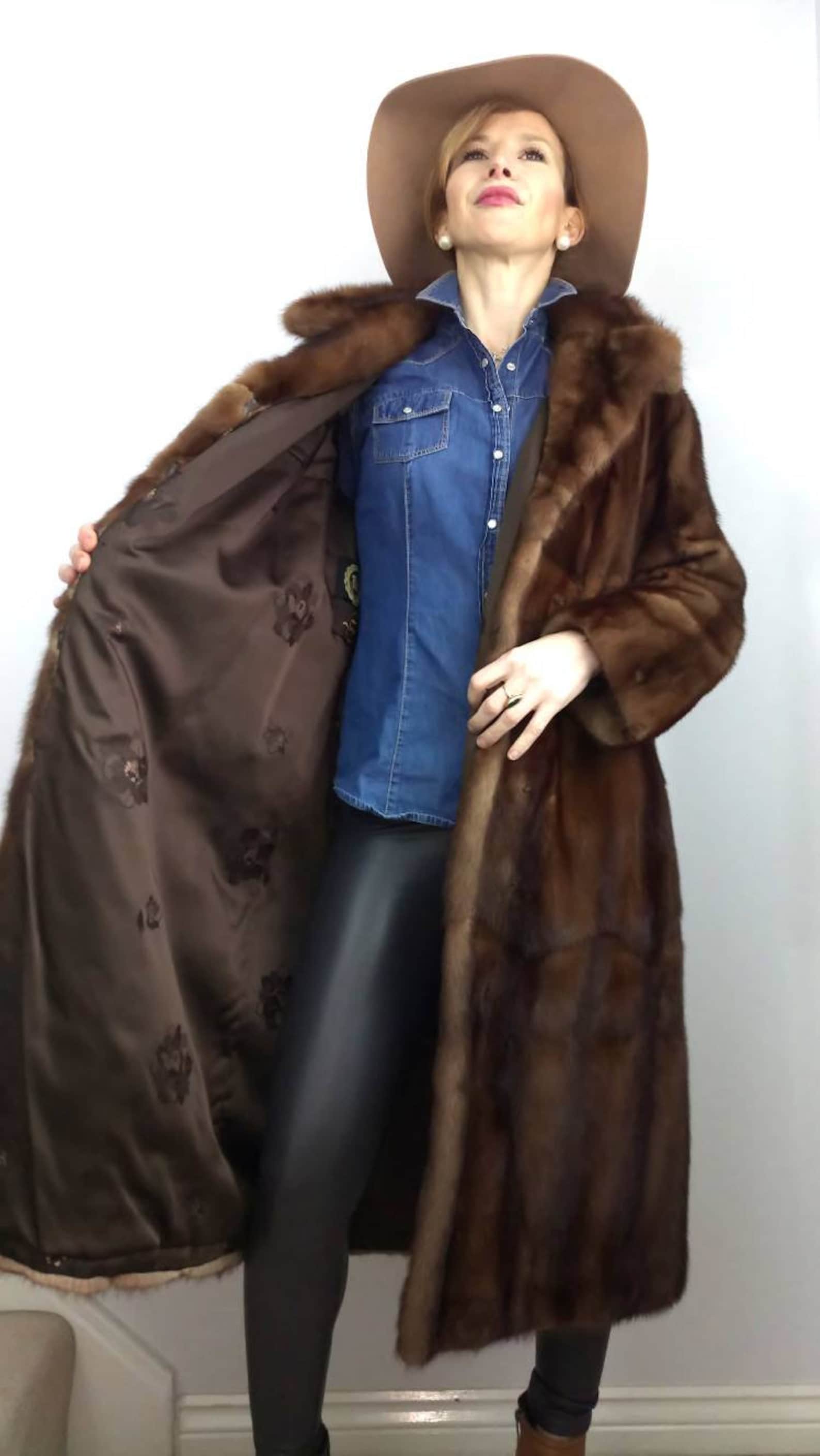 Mink Fur Coat. Real Fur Coat Woman. Full Length Mink Coat. - Etsy UK
