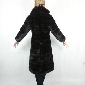 Real Mink Fur Coat Chocolate Brown. Size SMALL. Brown Real Mink Long ...