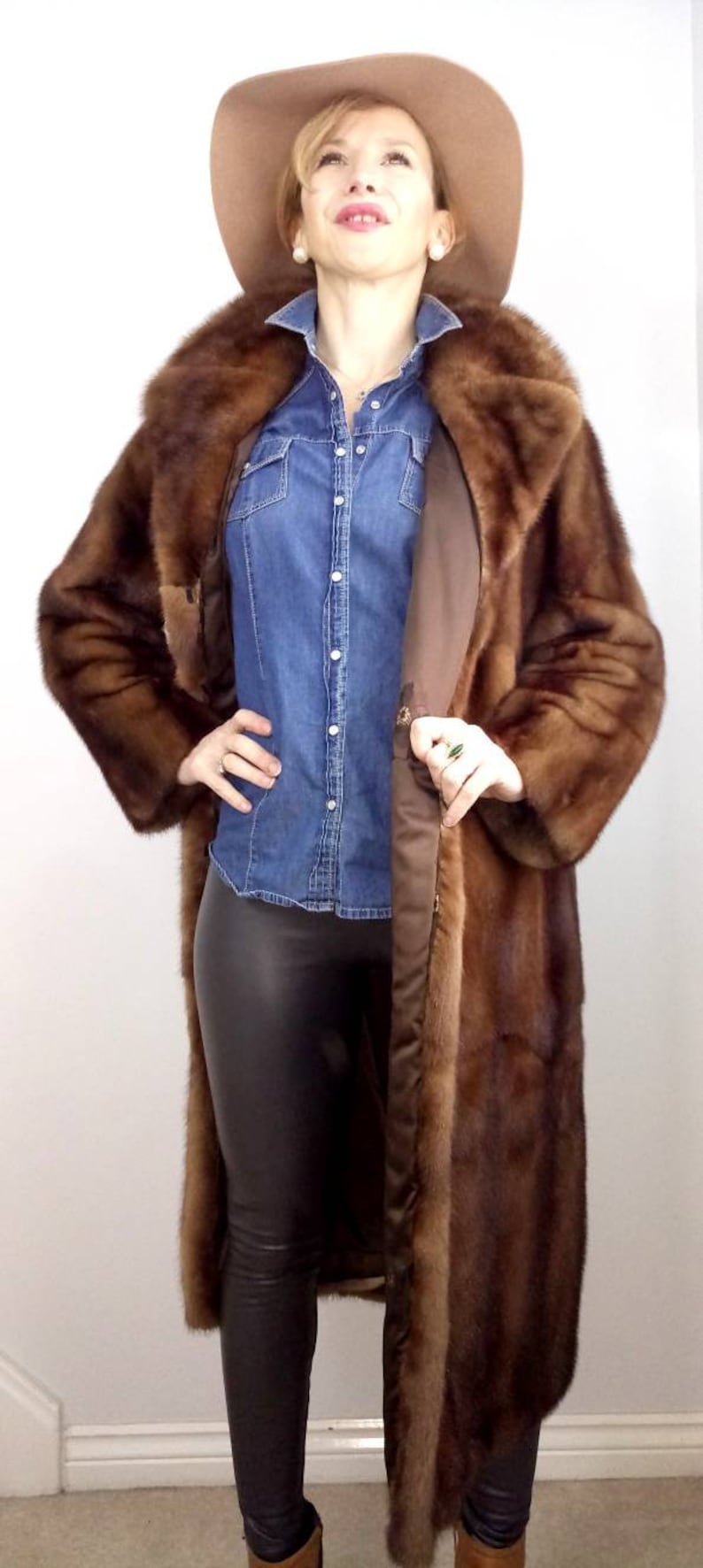 Mink Fur Coat. Real Fur Coat Woman. Full Length Mink Coat. - Etsy UK