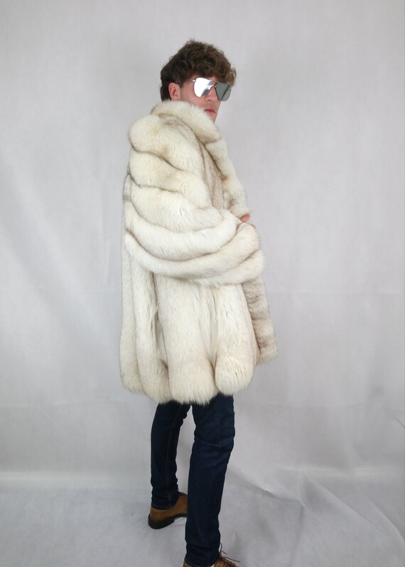 Plus Size fox fur coat / White real fox fur coat / Pr… - Gem