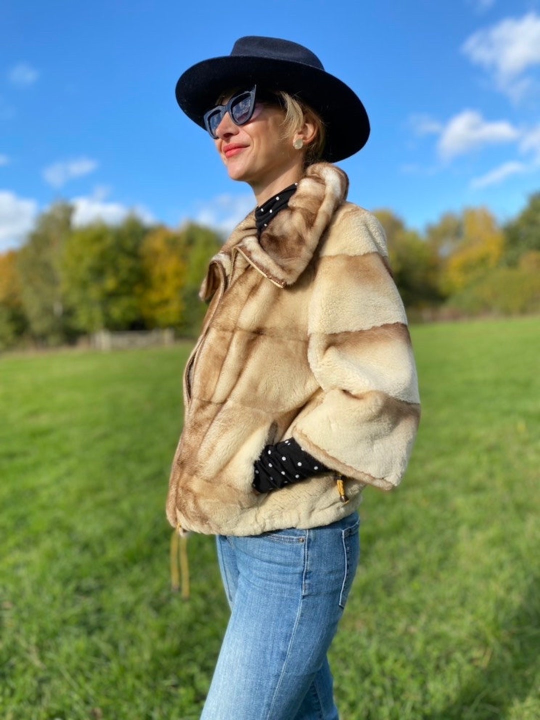Real Mink Jacket/ Mink Jacket /MEDIUM - SMALL /real Fur Jacket / Women ...