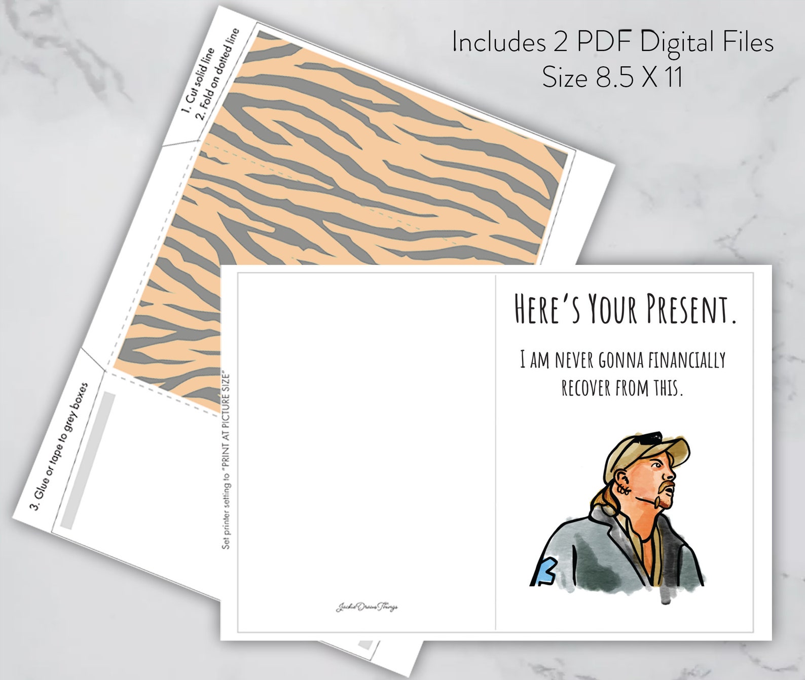 Printable Tiger King Birthday Card & Envelope I'm Never | Etsy