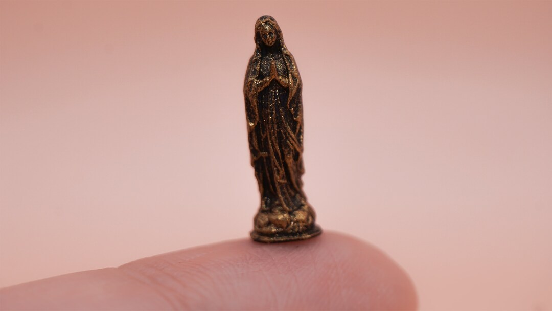 Tiny Traveling Virgin Mary Miniature Statue- Hand Painted Resin - World ...