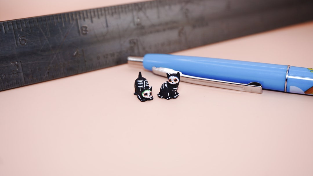 Tiny Day of the Dead KITTEN Miniature- 1:24 G Scale - Hand Painted ...