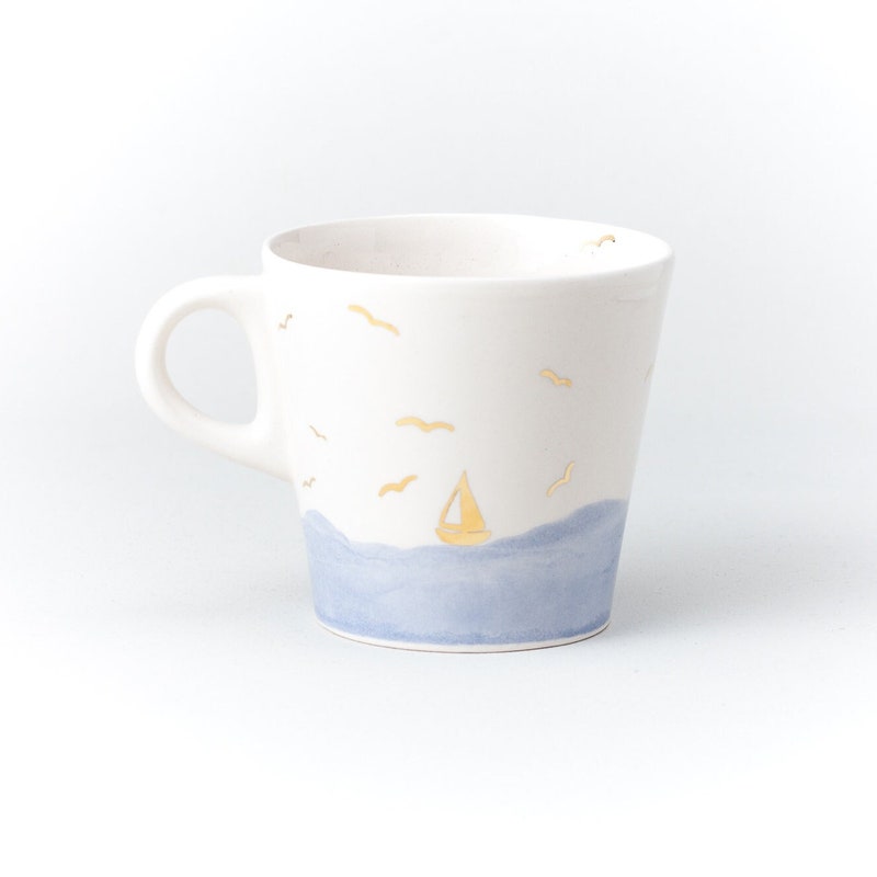 Blue and Gold Mug - Etsy