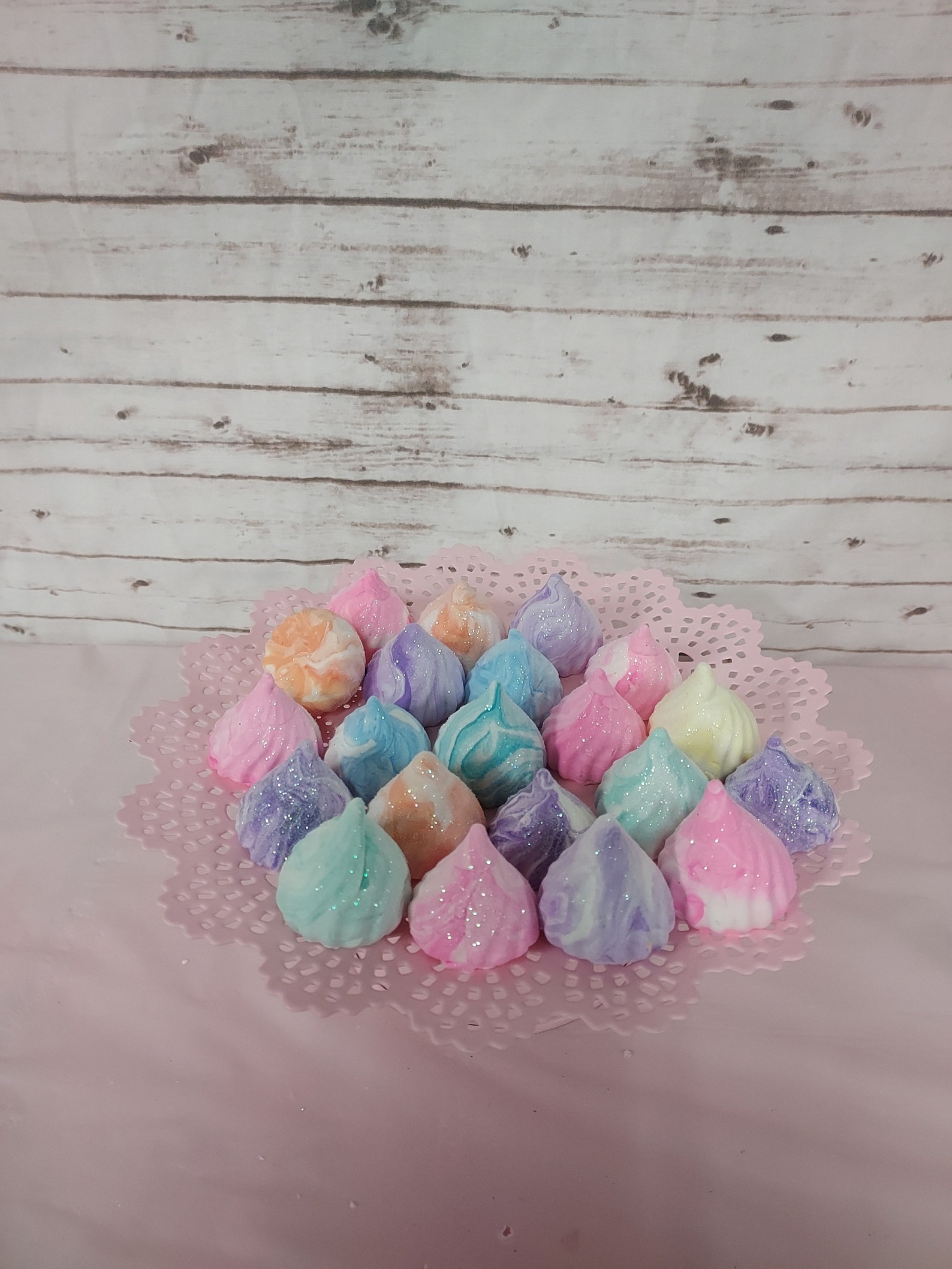 Set of 3 Fake Large Swirled Glittered Marbled Kisses, Fake Large Kisses ...