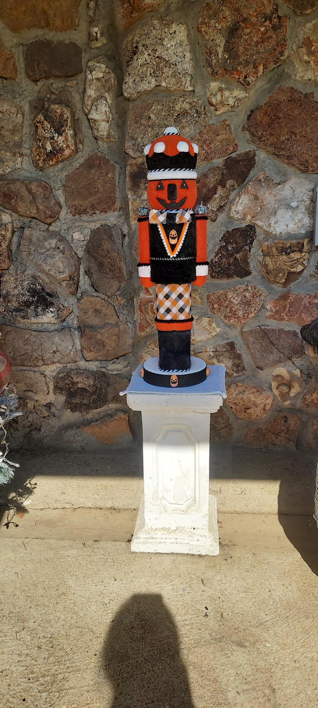 Flocked Halloween Nutcracker: Jack O' Lantern Fall Decor (27" Tall) - Etsy