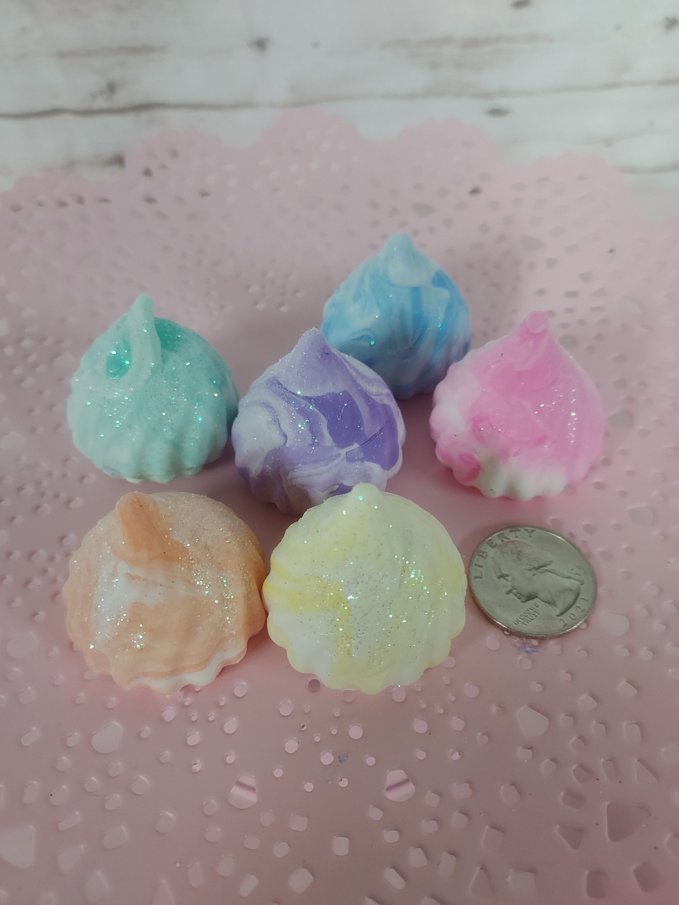 Set of 3 Fake Large Swirled Glittered Marbled Kisses, Fake Large Kisses ...