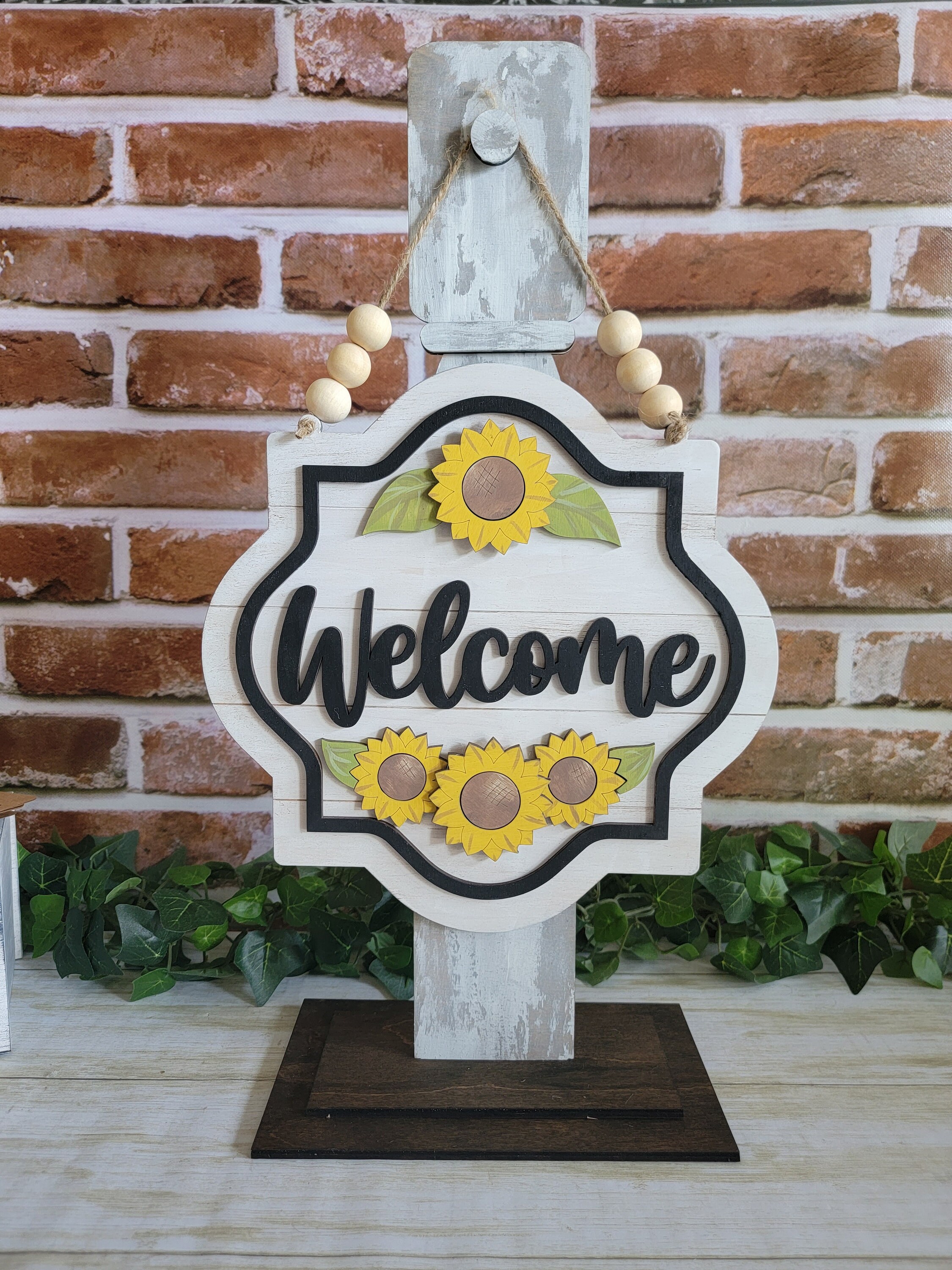 Shiplap Sunflower Welcome Sign DIY Paint Kit | Etsy