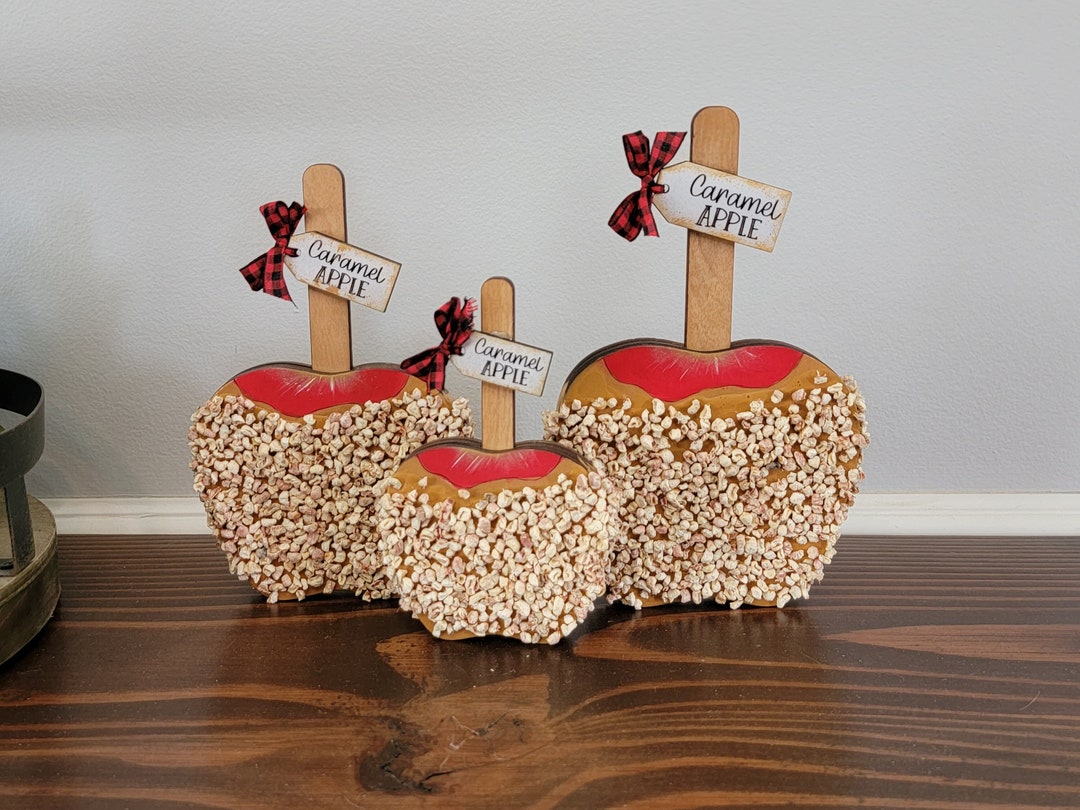Faux Caramel Apple Tier Tray Decor, Apple Shelf Sitter, Fall Tier Tray ...