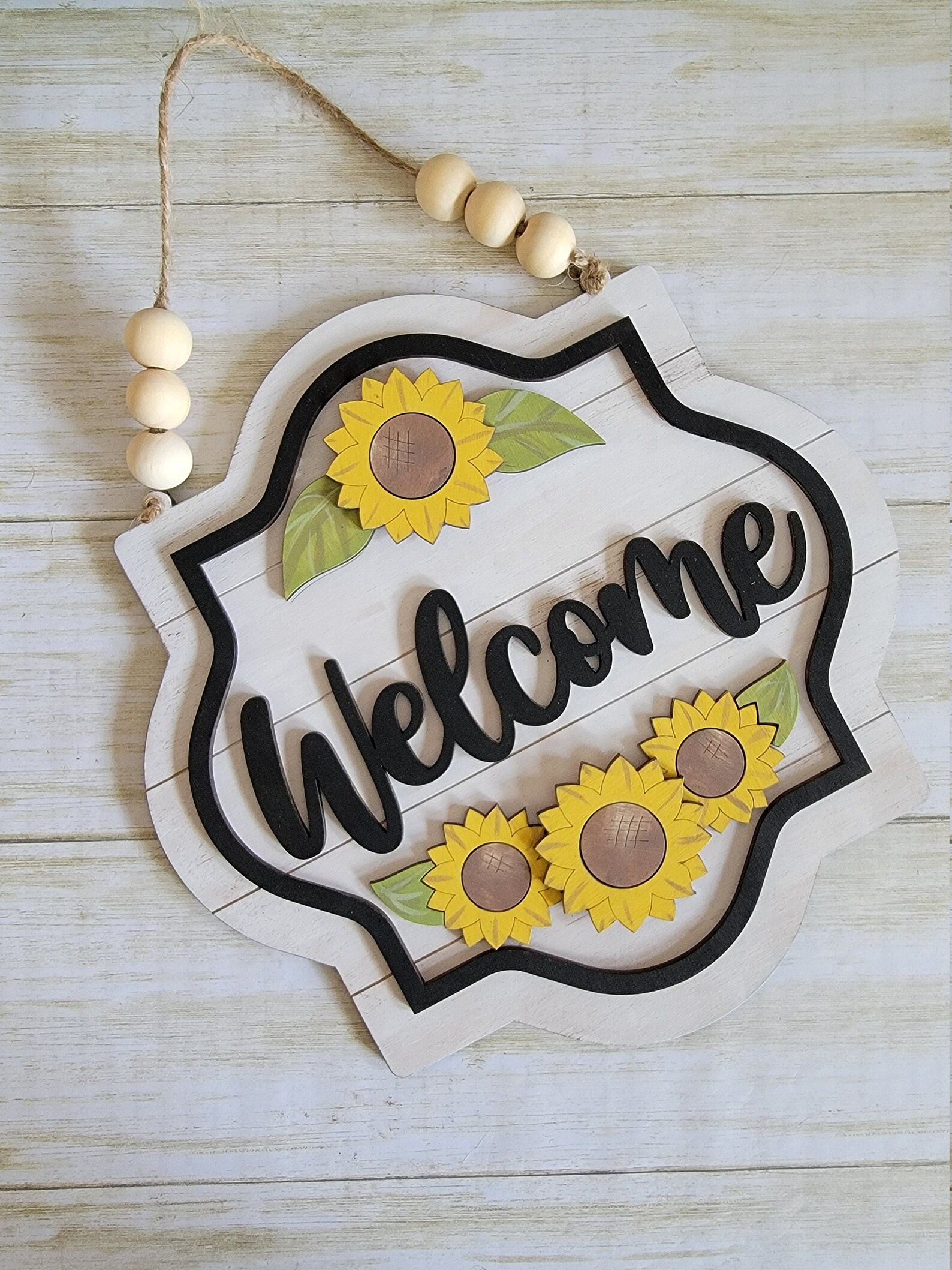 Shiplap Sunflower Welcome Sign DIY Paint Kit - Etsy