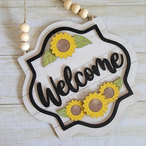 Shiplap Sunflower Welcome Sign DIY Paint Kit - Etsy