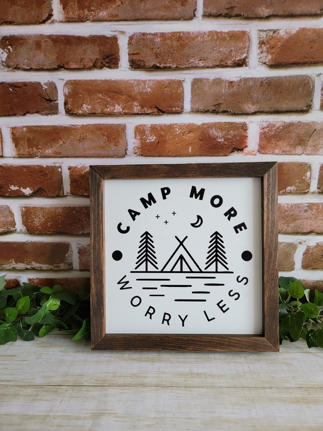 Camp More Worry Less Sign, Camper Decor, Cabin Signs - Etsy