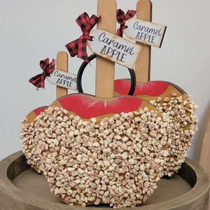 Faux Caramel Apple Tier Tray Decor, Apple Shelf Sitter, Fall Tier Tray ...