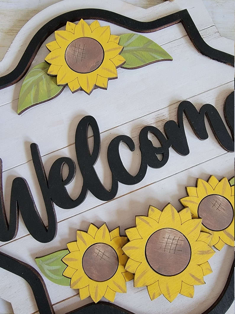 Shiplap Sunflower Welcome Sign DIY Paint Kit - Etsy