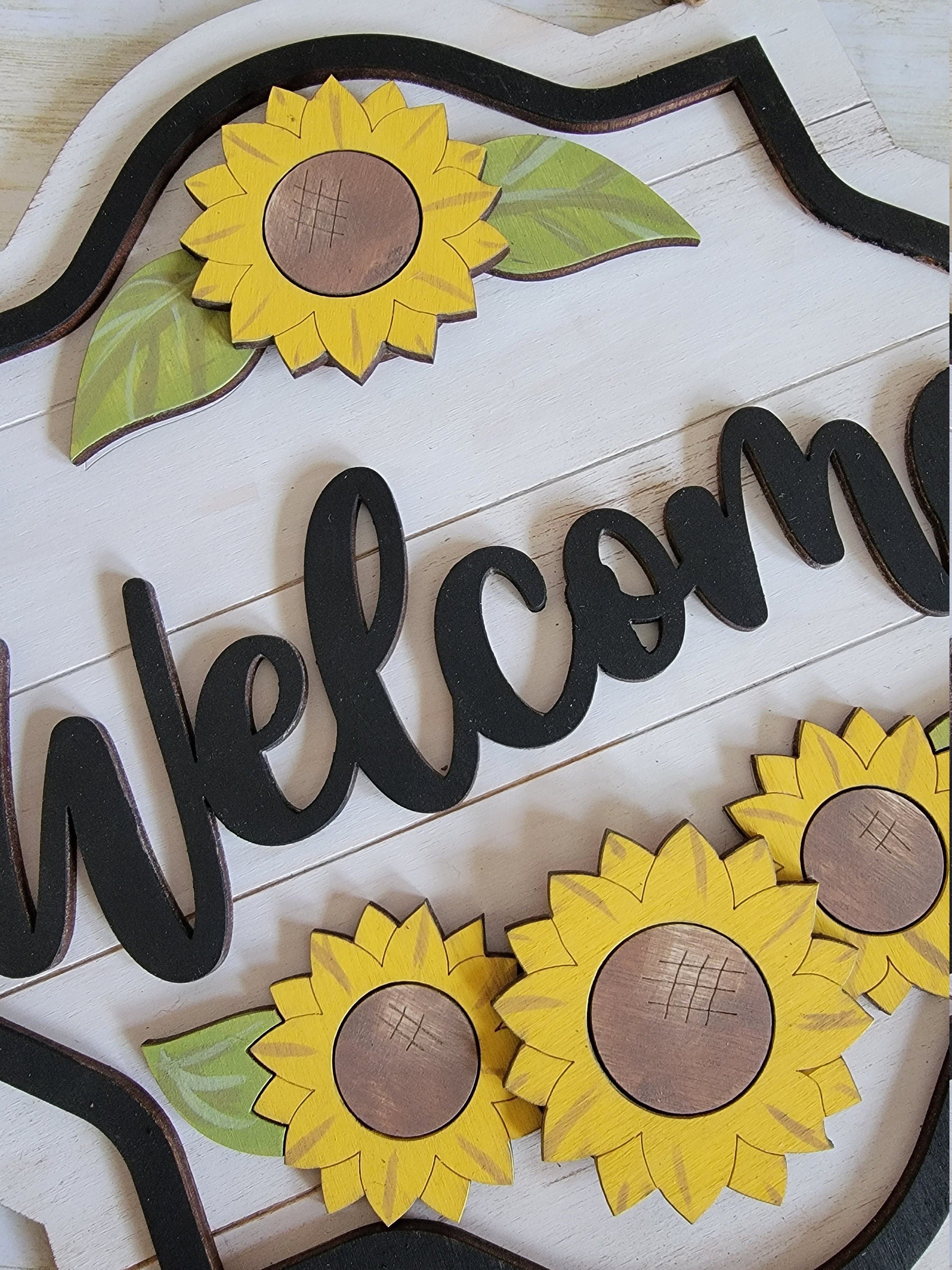 Shiplap Sunflower Welcome Sign DIY Paint Kit | Etsy