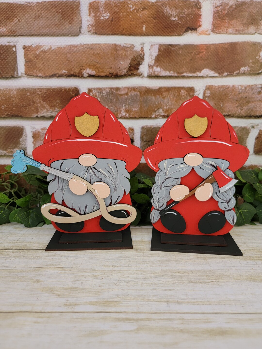 Fire Fighter Gnome, Fireman Gnome Shelf Sitter - Etsy