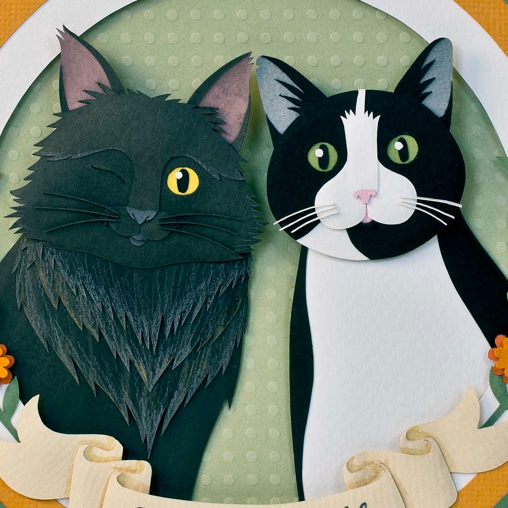 Paper Cut Custom Pet Portrait. Paper Art. Cat Portrait. | Etsy