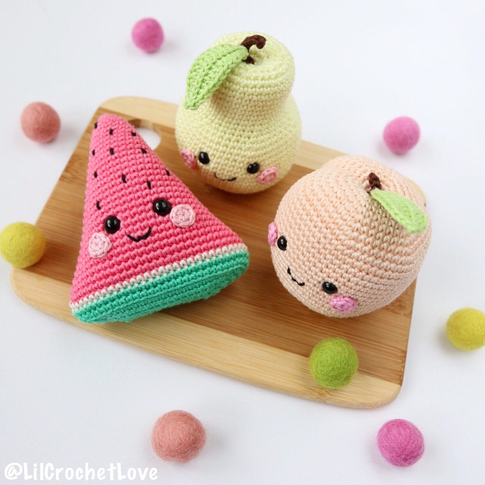 Crochet Fruit/ Kawaii Fruit/ Amigurumi Fruit/crochet | Etsy