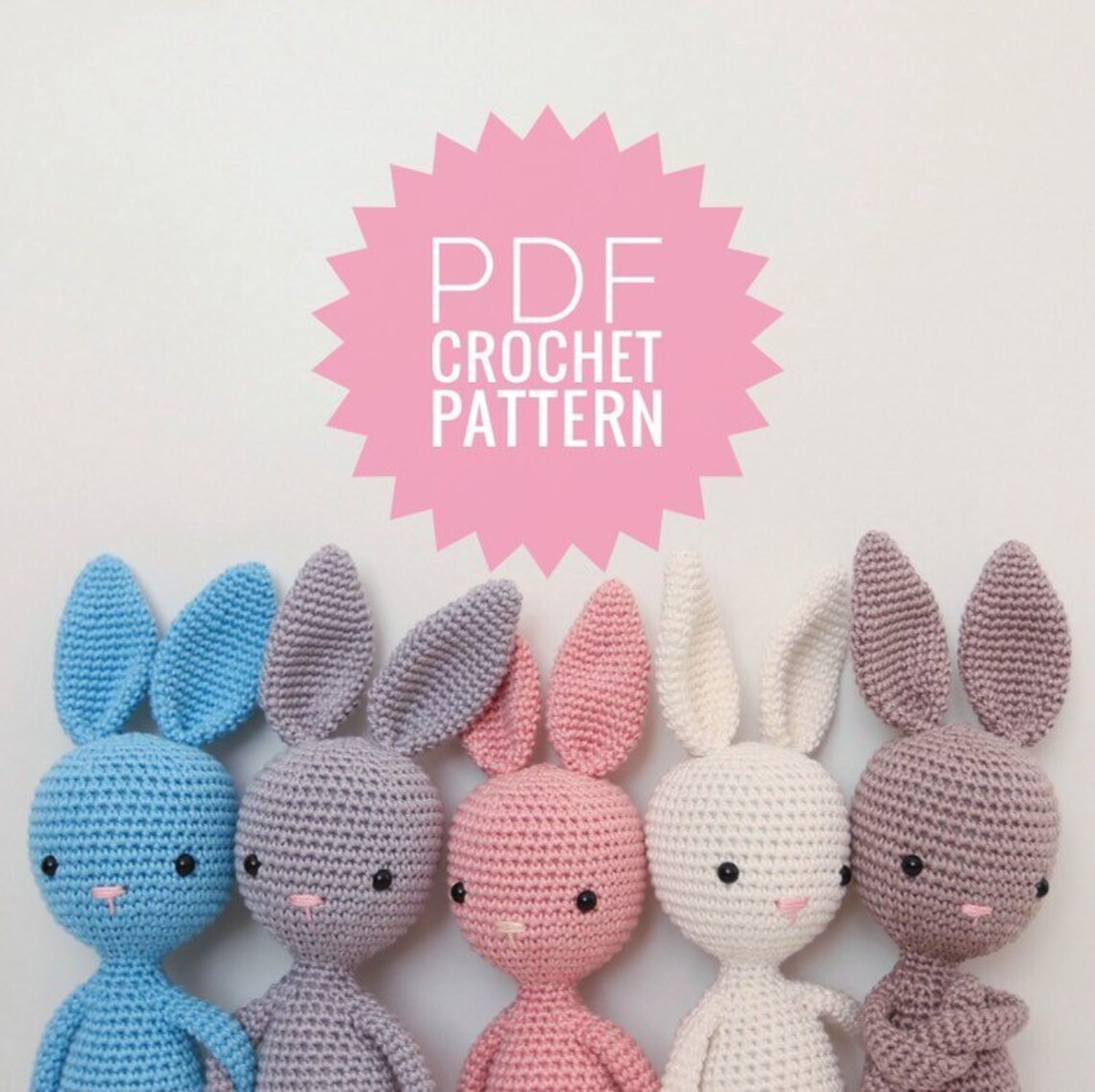 PDF Crochet Bunny Pattern - Etsy
