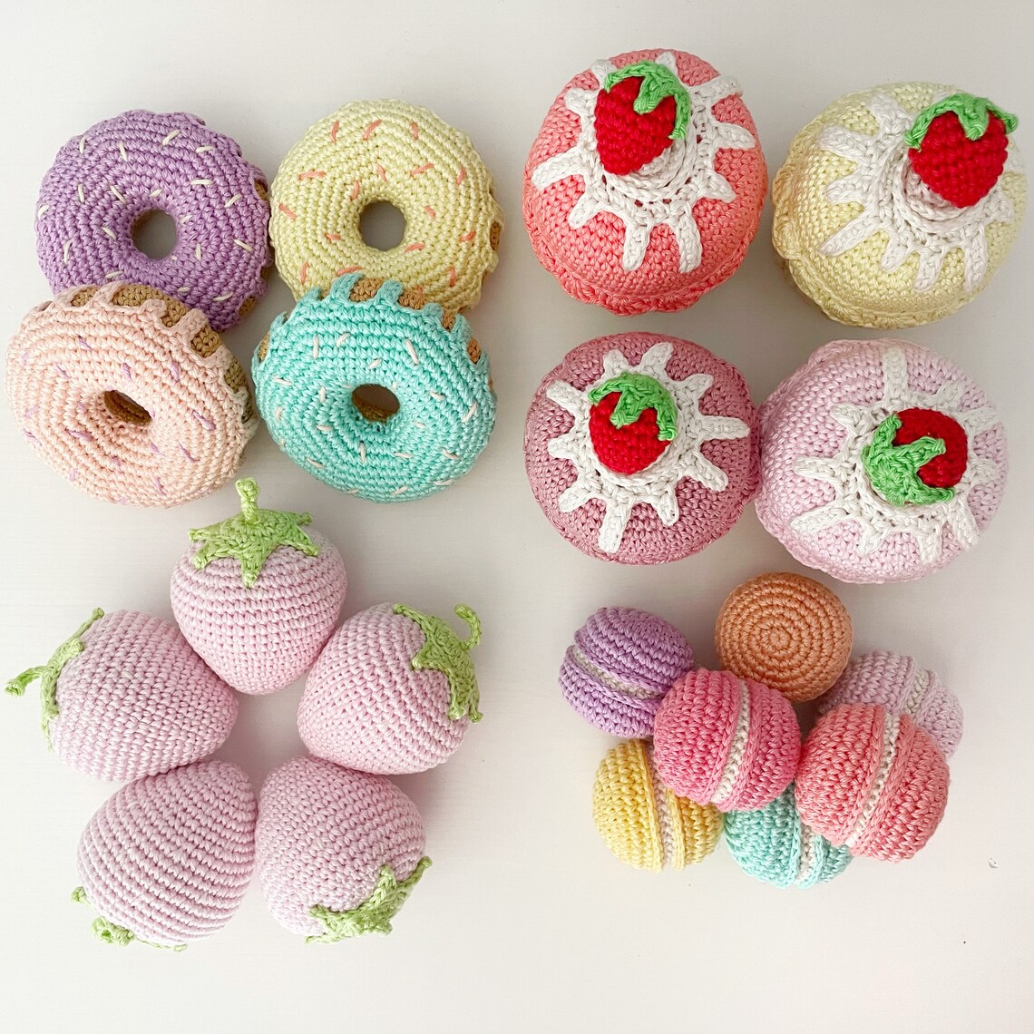 Big Set of Crochet Sweets/ Play Kitchen Set/ Pretend Play Food - Etsy