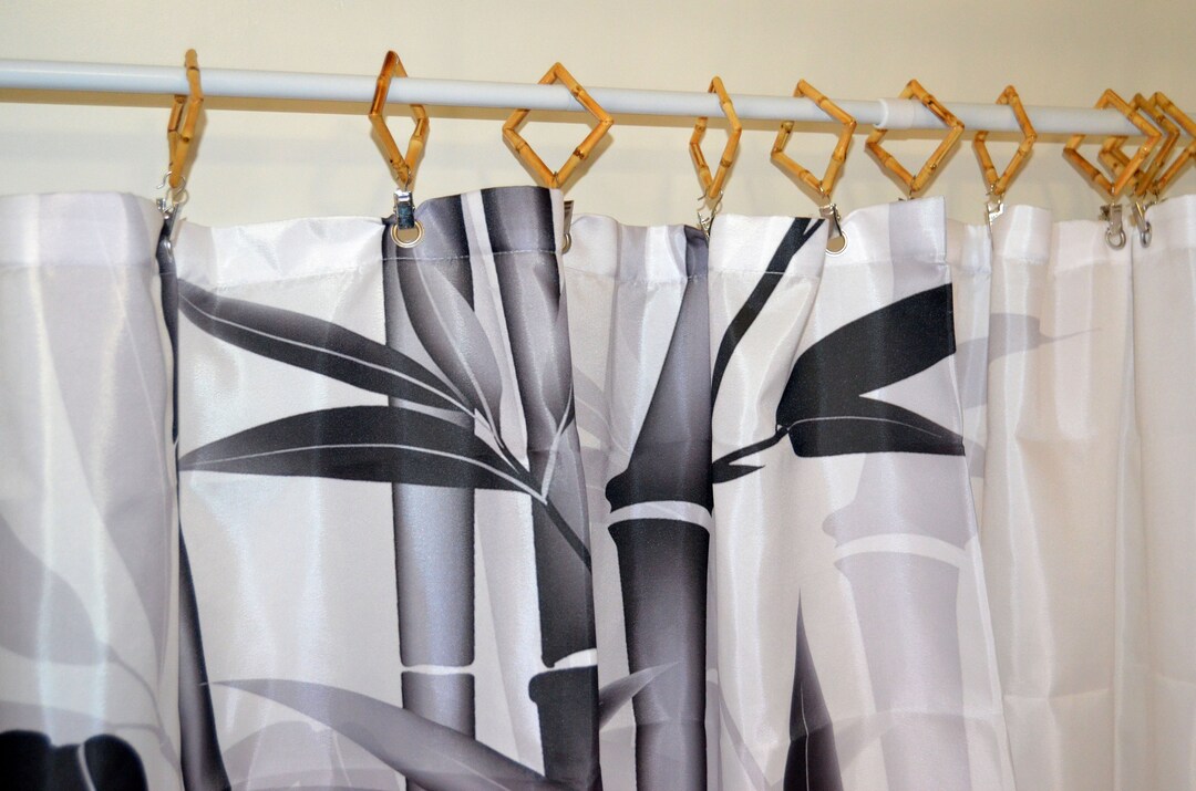 Bamboo Curtain Rings Diamond Shaped Set of 12 Natural or Dark Color - Etsy