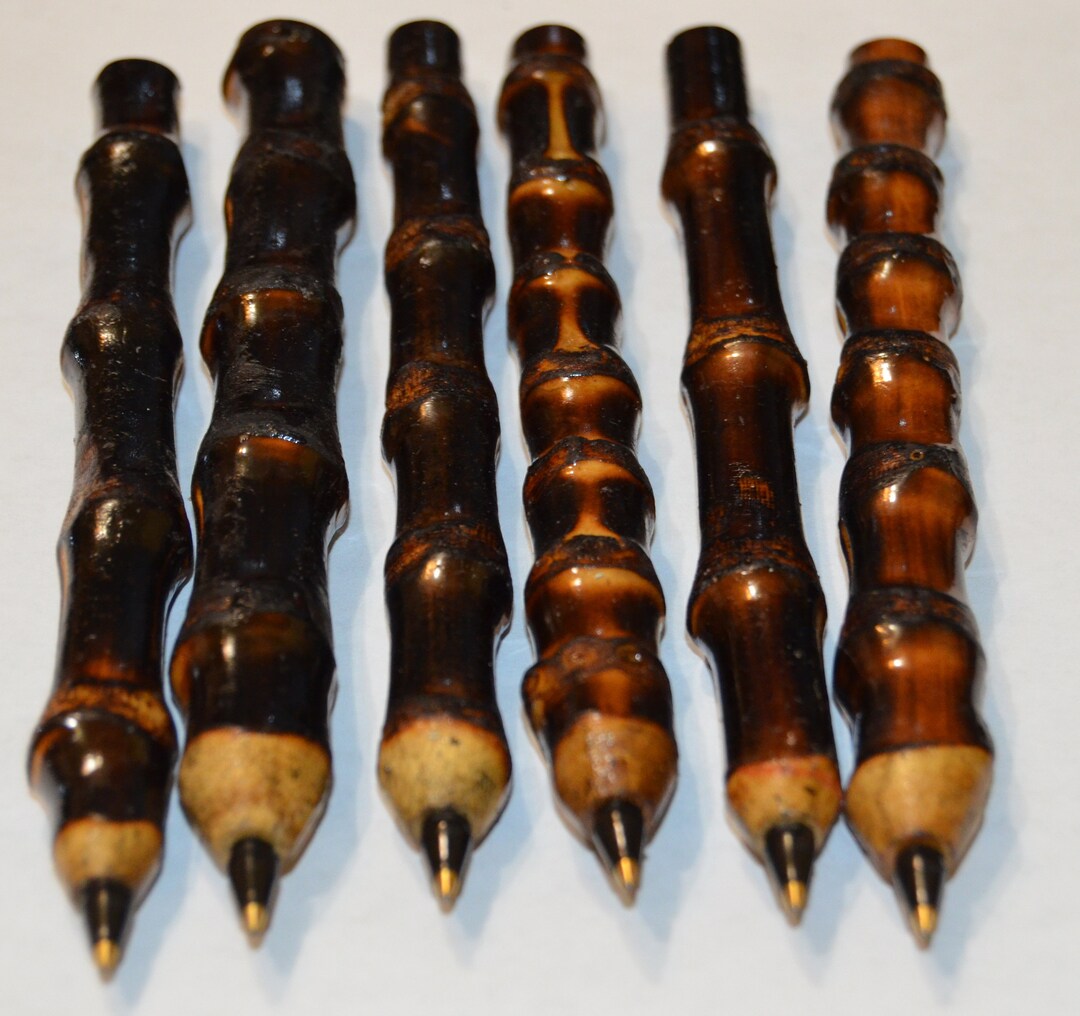 Bamboo Pens Dark Writing Pens Set of 3 or 6 - Etsy