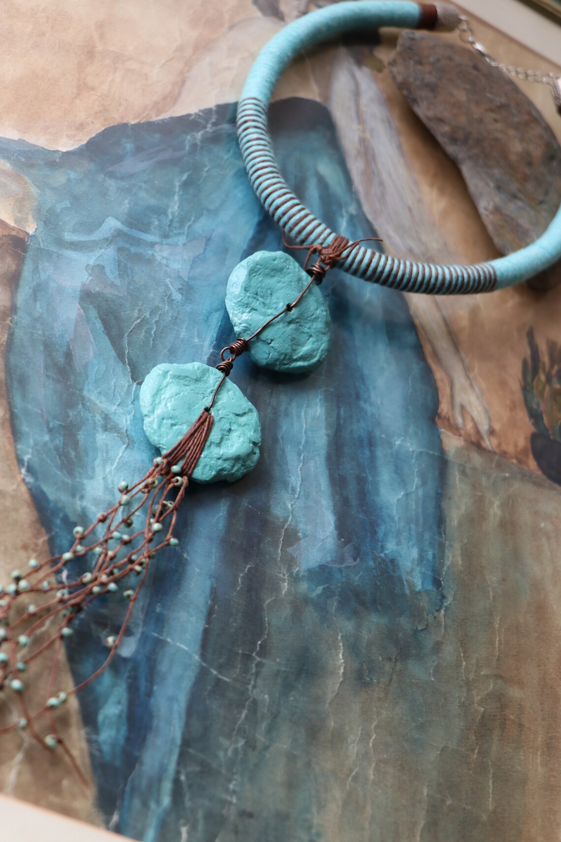 Paper Mache Fiber Wrap African Statement Ethnic Modern Tribal - Etsy