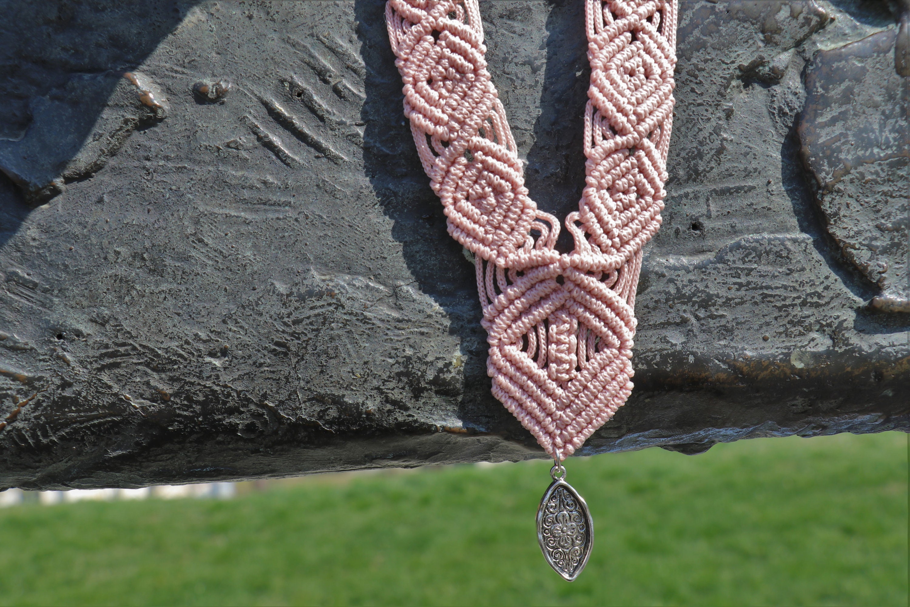 Macrame Choker Necklace, Pendant Macrame Necklace, Macrame Jewelry ...