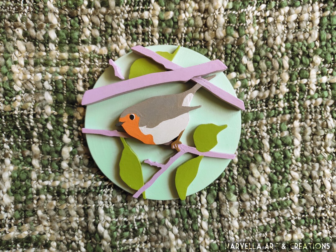 OOAK European Robin Wood Wall Art 4 Relief Layered Piece - Etsy