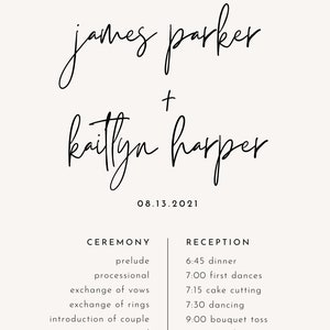 Wedding Ceremony Program Template | Minimalist Instant Canva Digital ...