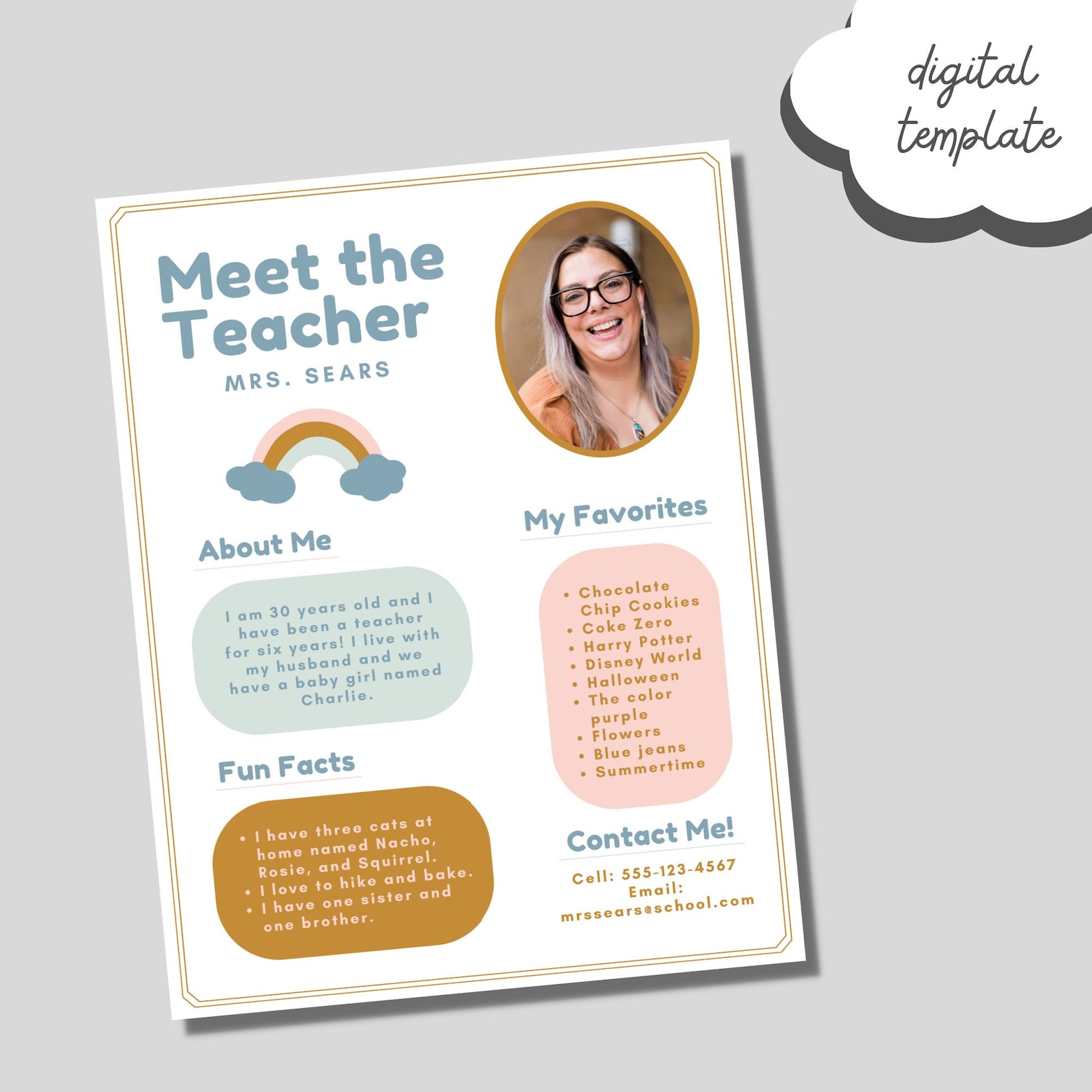 Meet the Teacher Downloadable Template All About My Teacher - Etsy