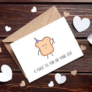 21st Birthday Card | Funny Greeting Card | A Toast to You on Your 21st ...