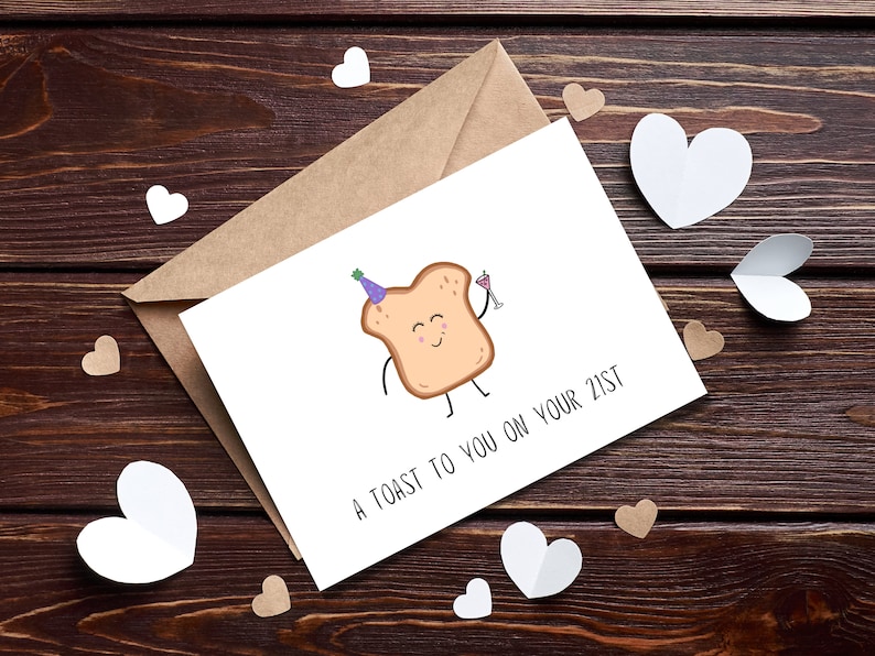 21st Birthday Card Funny Greeting Card A Toast to You on Your 21st - Etsy
