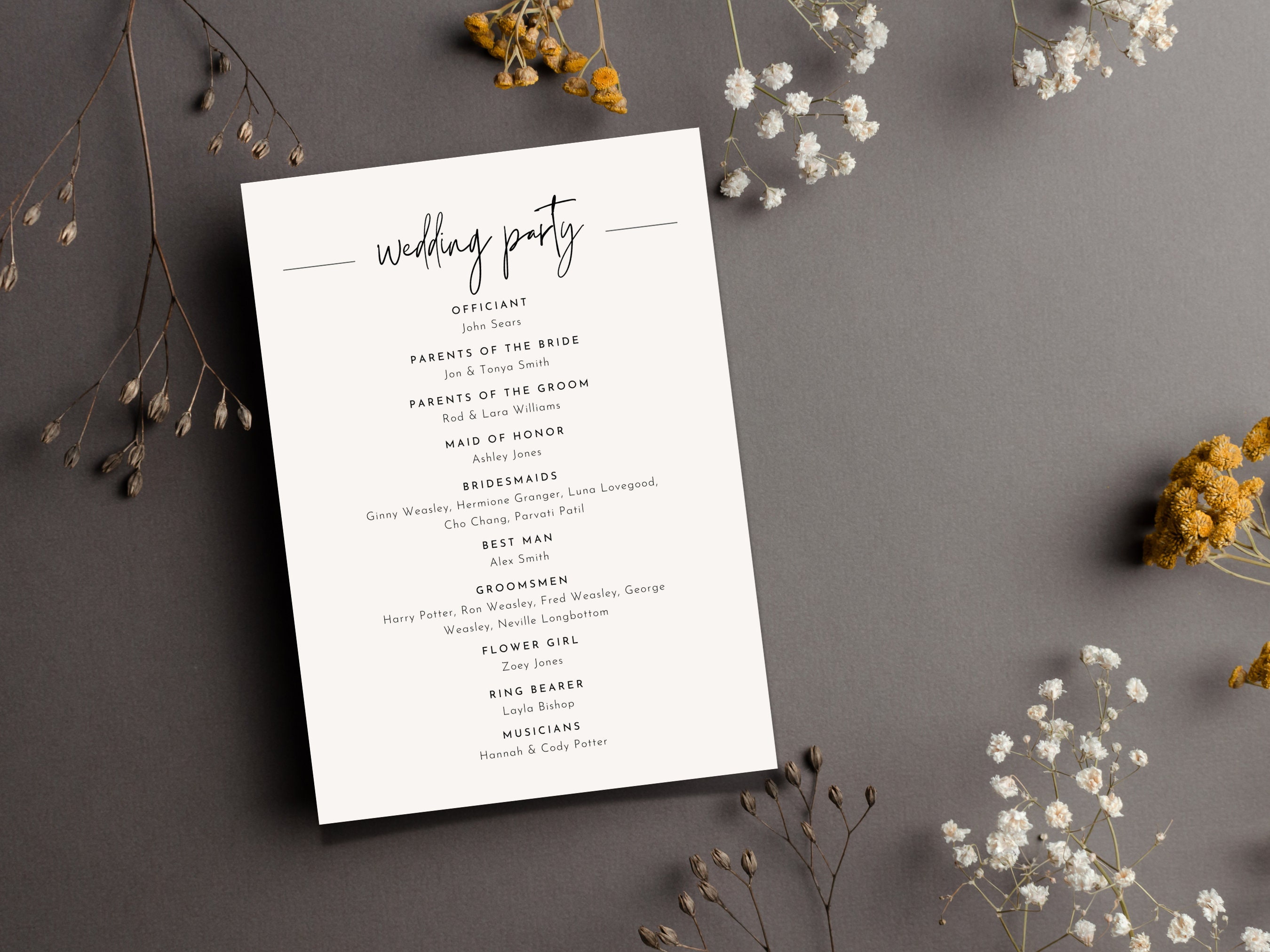Wedding Ceremony Program Template Minimalist Instant Canva - Etsy