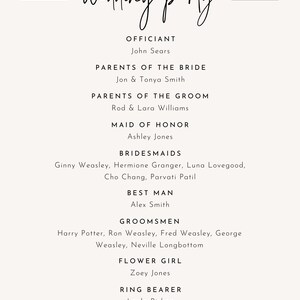 Wedding Ceremony Program Template Minimalist Instant Canva Digital ...