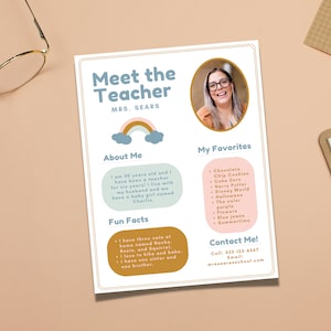 Meet the Teacher Downloadable Template | All About My Teacher Classroom ...