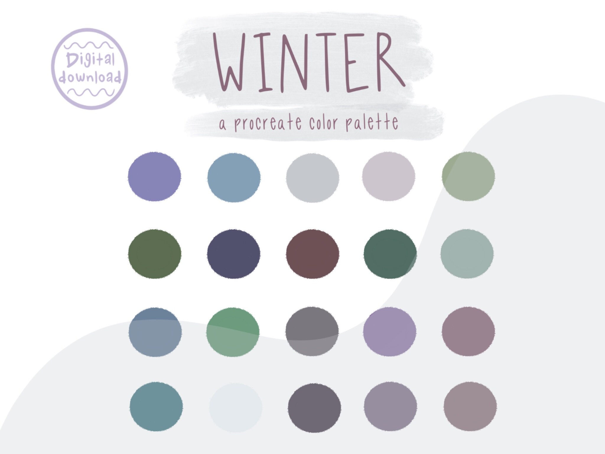 Winter Procreate Color Palette Instant File Download Seasons Color ...