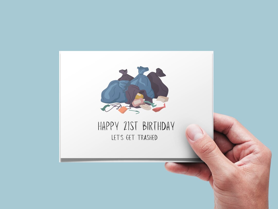 21st Birthday Card | Funny Greeting Card | Let's Get Trashed - Etsy