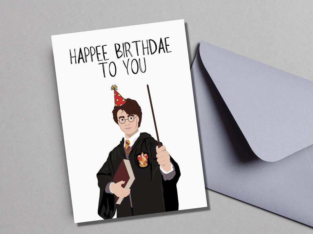 Magic Wizard Birthday Card Funny Greeting Card Happee Birthdae to You ...