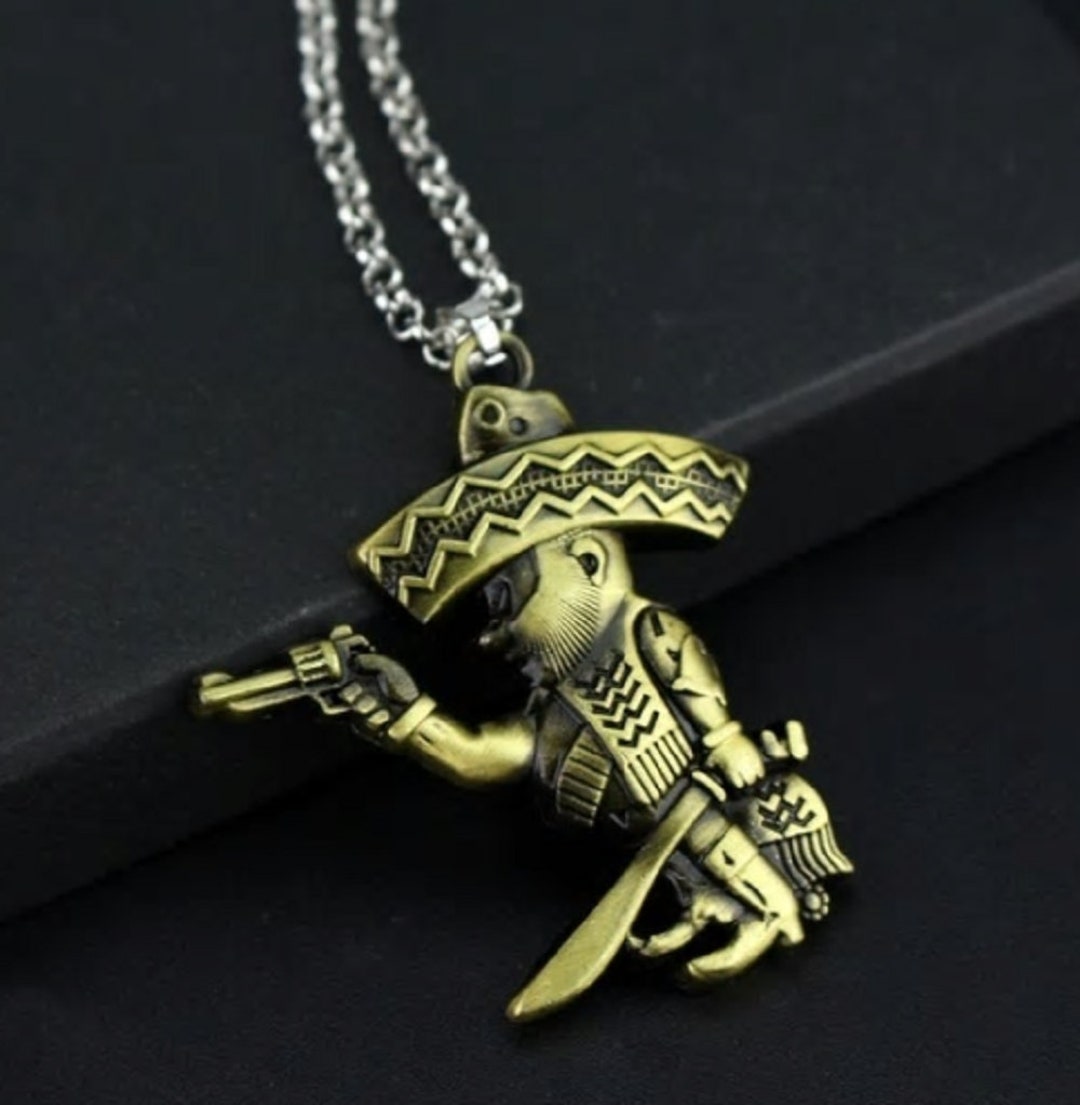 Gold Tone Fat Mexican Bandit Necklace - Etsy