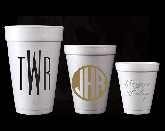 150 Personalized Custom Foam Cups Great for Weddings, Birthdays ...